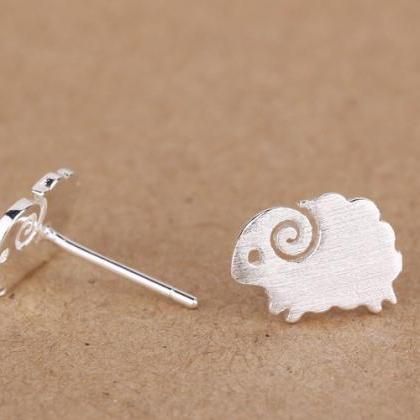 Cute Sheep Ear Stud 925 Silver Ear Nail Earring Jewelry on Luulla