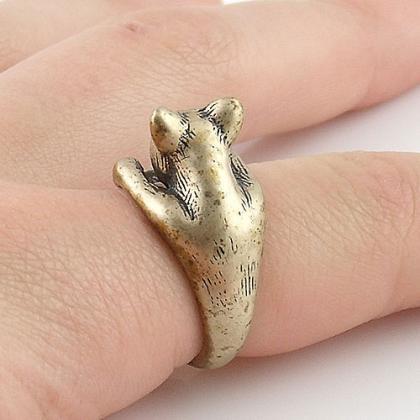 Cute Cougar Ring Bear Ring Silver Bronze Animal Wrap Ring Rings Fashon ...