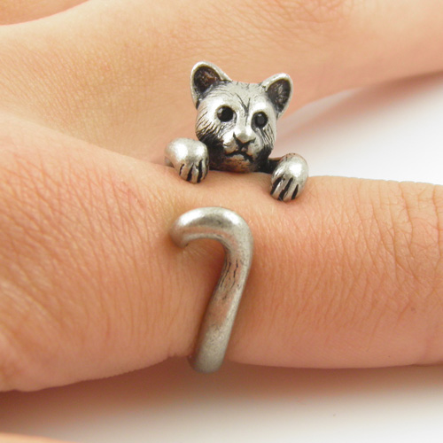 Cute Cougar Ring Bear Ring Silver Bronze Animal Wrap Ring Rings Fashon ...