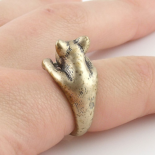 Cute Cougar Ring Bear Ring Silver Bronze Animal Wrap Ring Rings Fashon ...